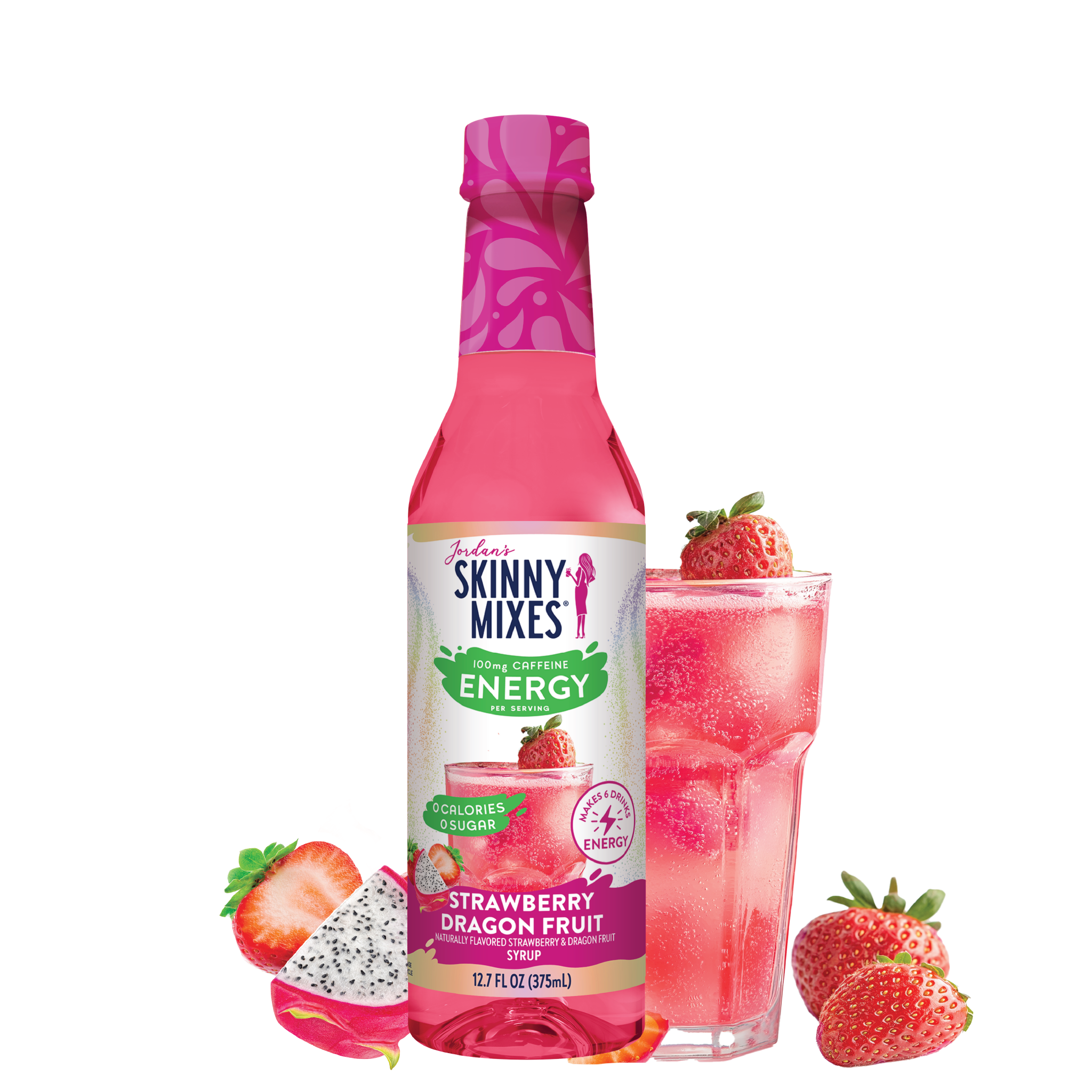 Sugar Free Strawberry Dragon Fruit Energy Drink Syrup – Skinny Mixes