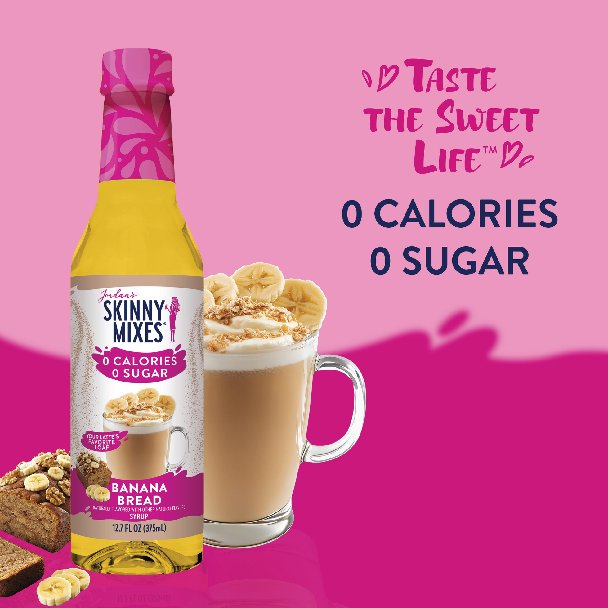 Sugar Free Banana Bread Syrup - 375ML, Banana Syrup - Skinny Mixes