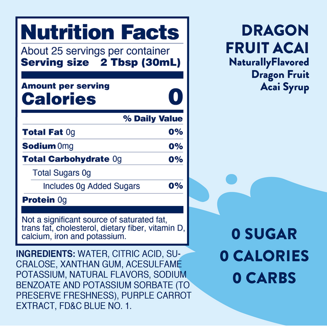 Sugar Free Dragon Fruit Acai Syrup - Skinny Mixes