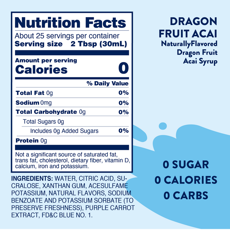 Sugar Free Dragon Fruit Acai Syrup - Skinny Mixes