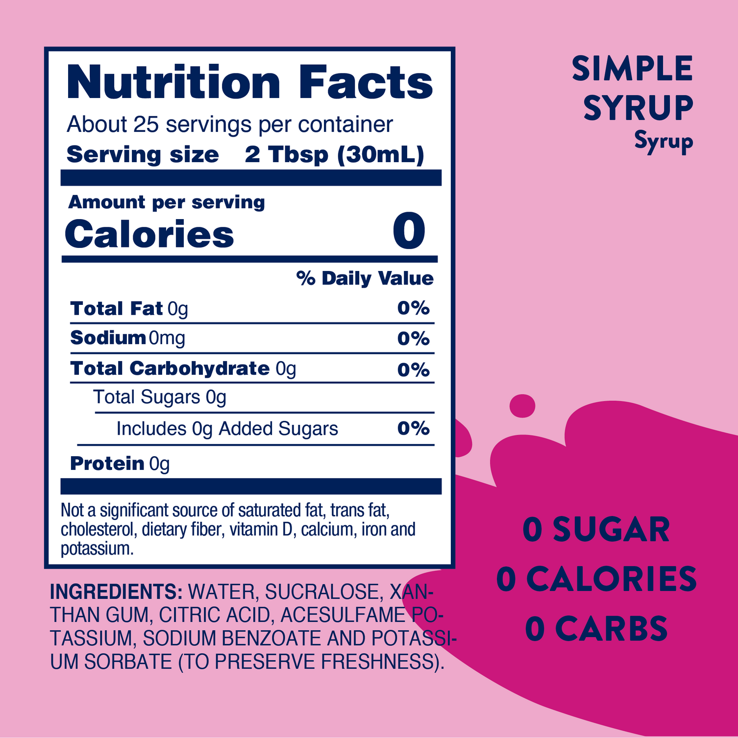 Sugar Free Simple Syrup | Skinny Syrups | Skinny Mixes