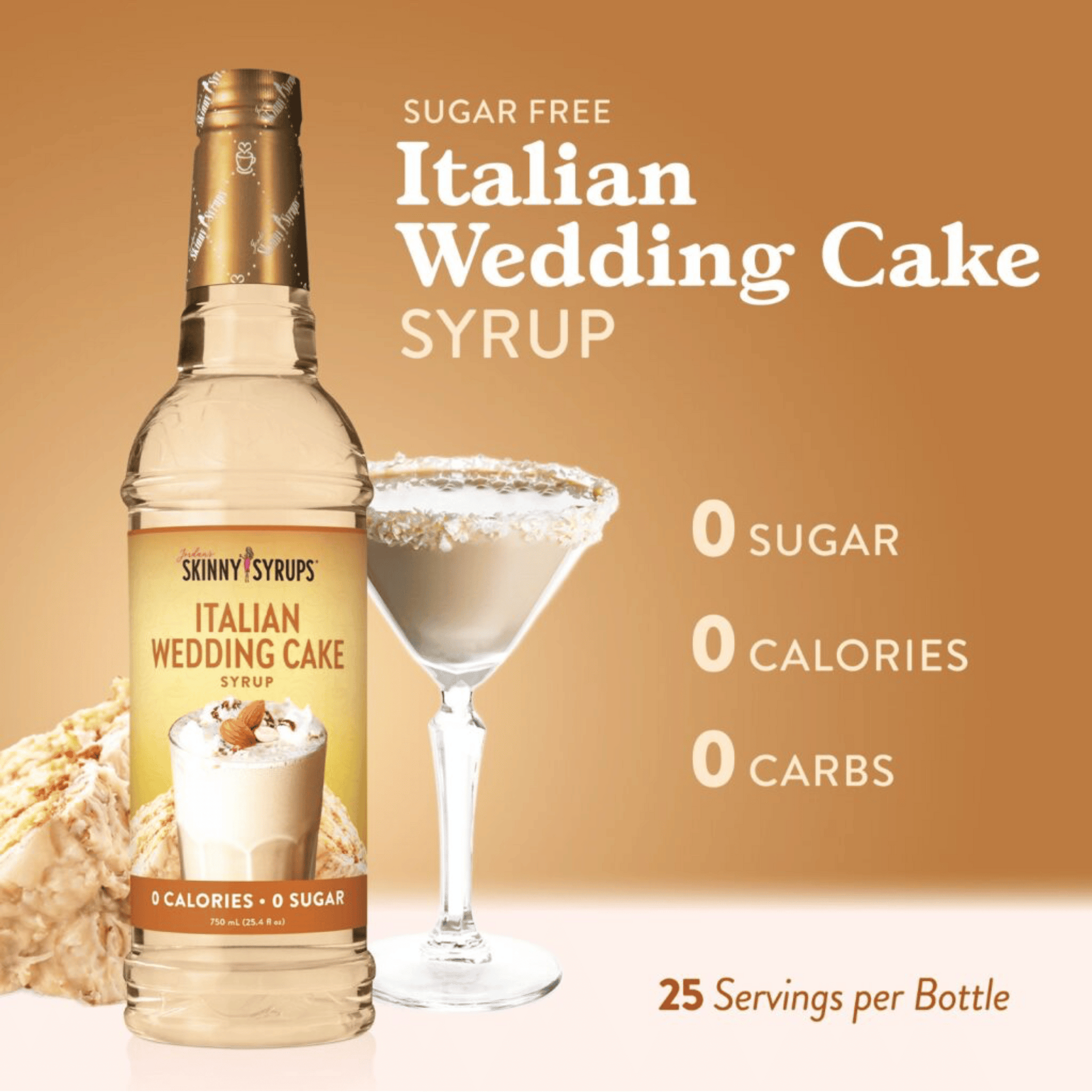 Sugar Free Italian Wedding Cake Syrup – Skinny Mixes
