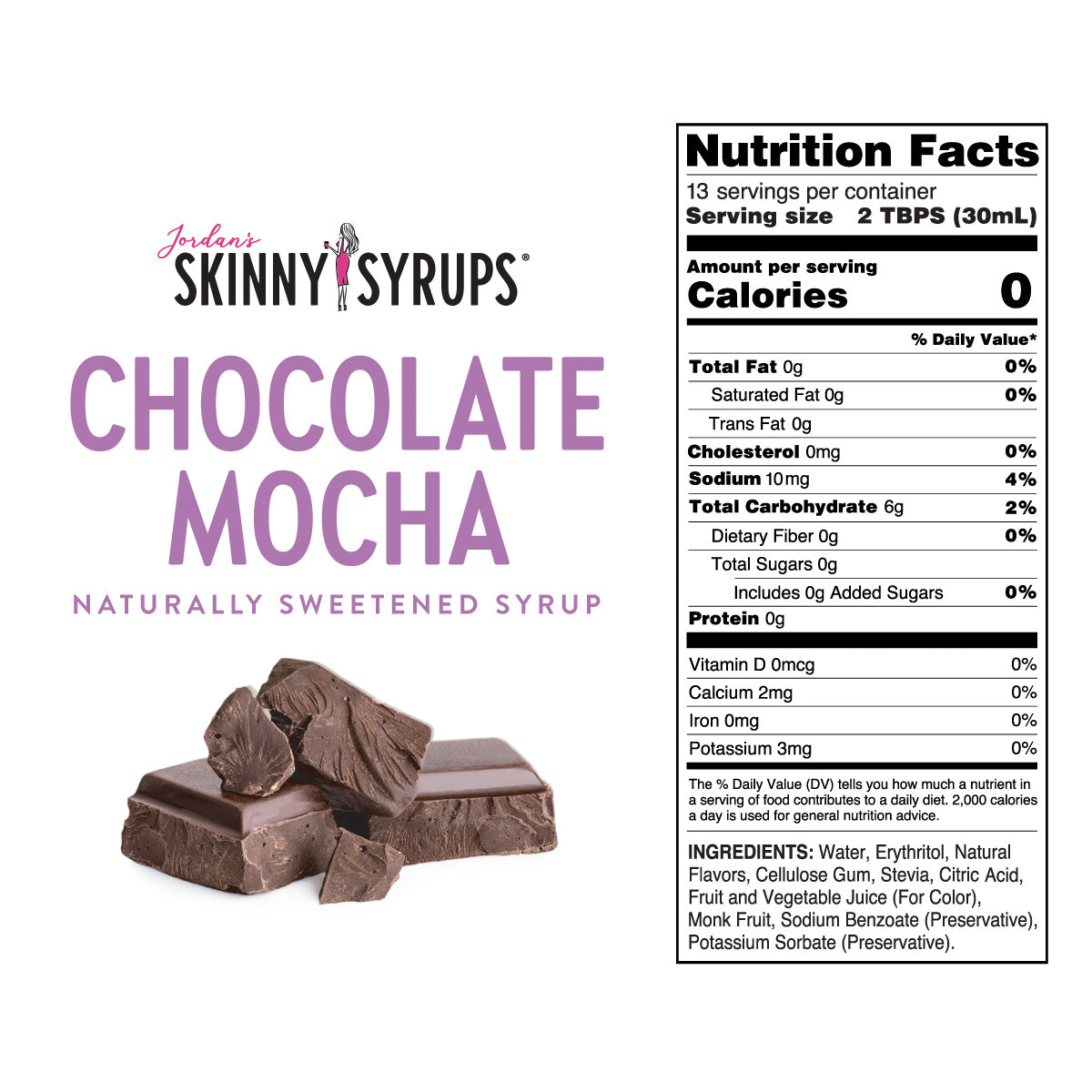 Naturally Sweetened Chocolate Mocha Syrup - 375ml – Skinny Mixes